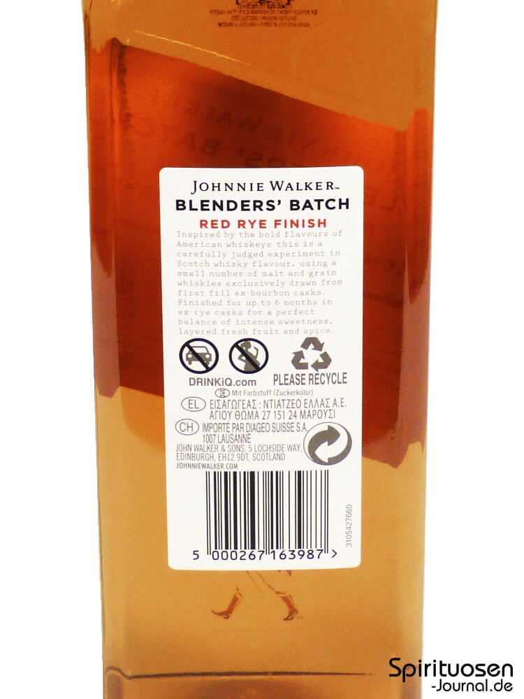Test: Johnnie Walker Blenders' Batch Red Rye Finish